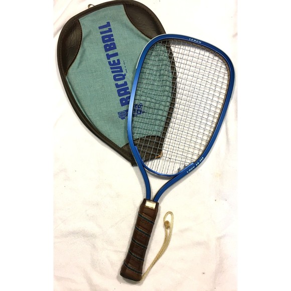 Leach | Games | Leach Lady Ac25 Racquetball Racquet Blue Brown Leather ...